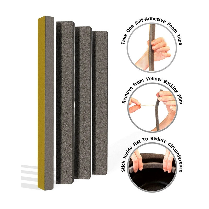 Self-adhesive foam tape for hats – set of 4